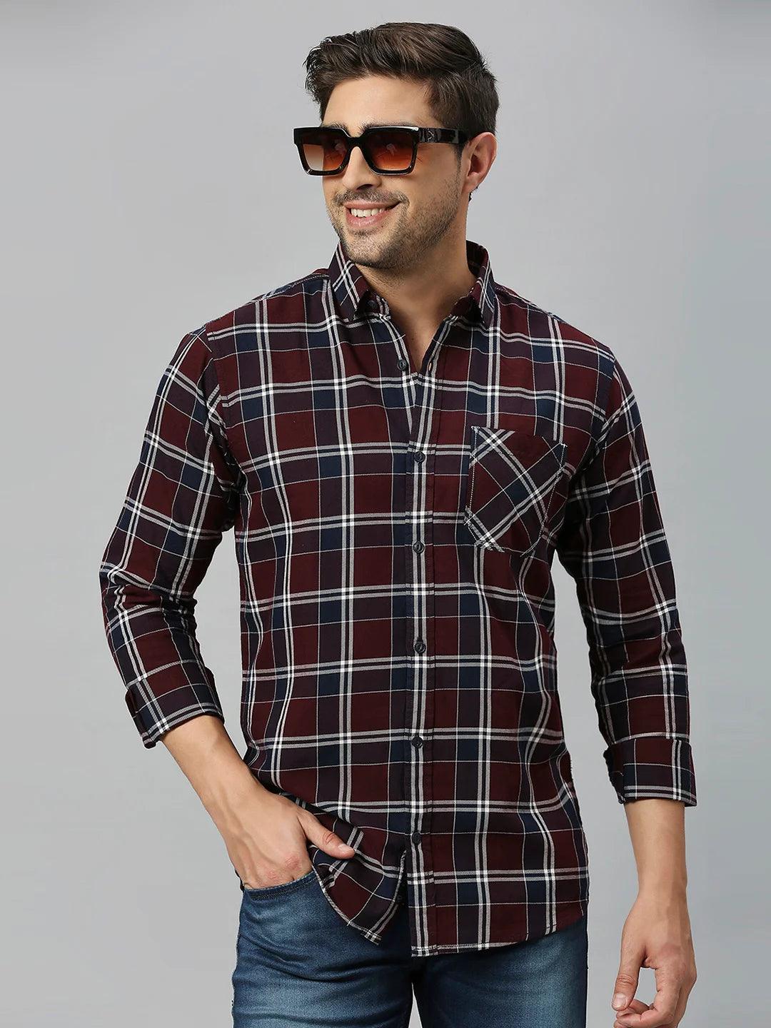 Maroon Checkered Shirt