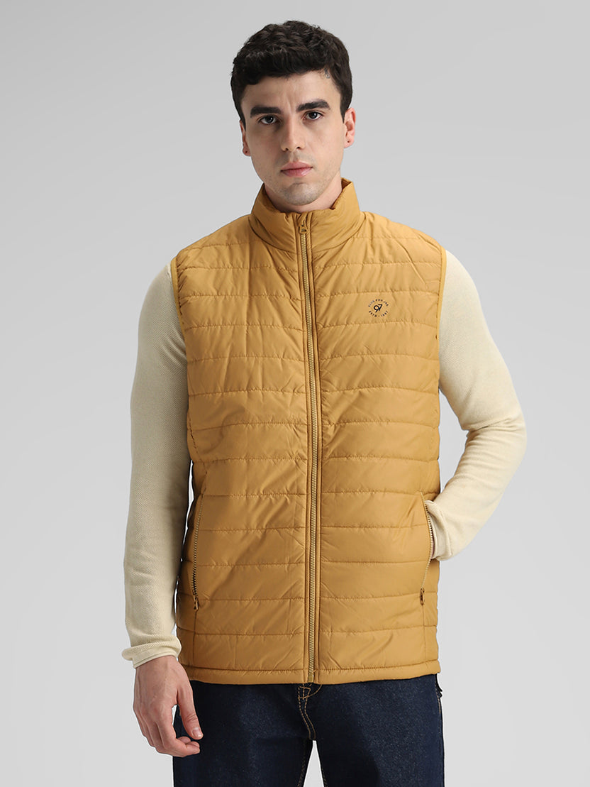 Mustard Sleeveless Puffer Jacket