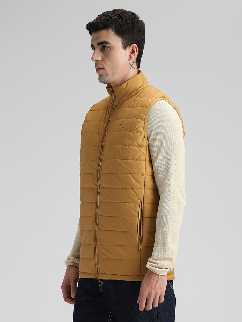 Mustard Sleeveless Puffer Jacket
