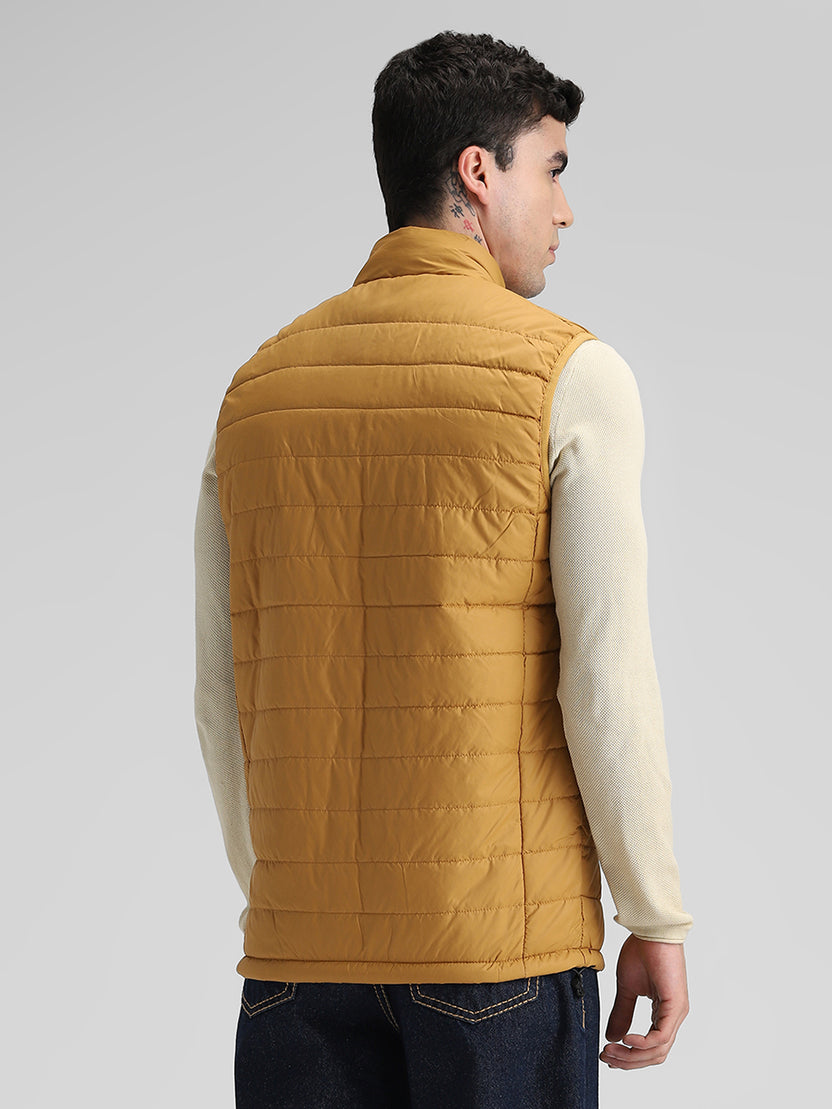 Mustard Sleeveless Puffer Jacket