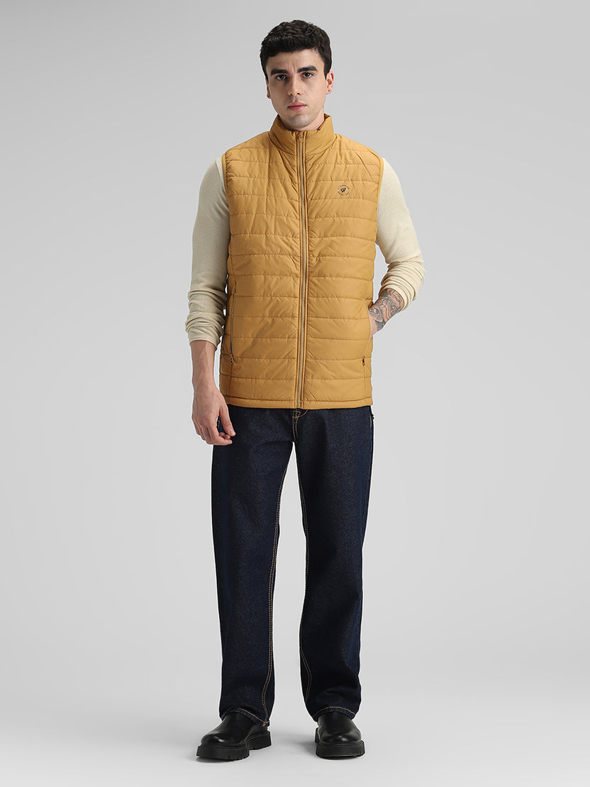 Mustard Sleeveless Puffer Jacket