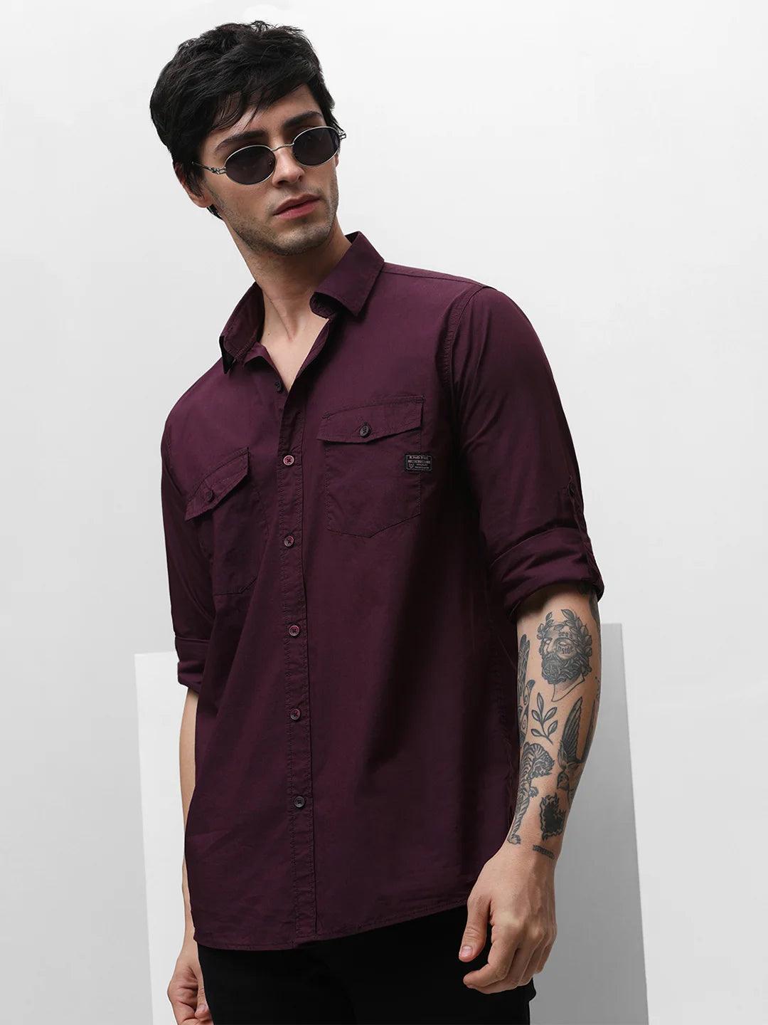 Purple Solid Shirt